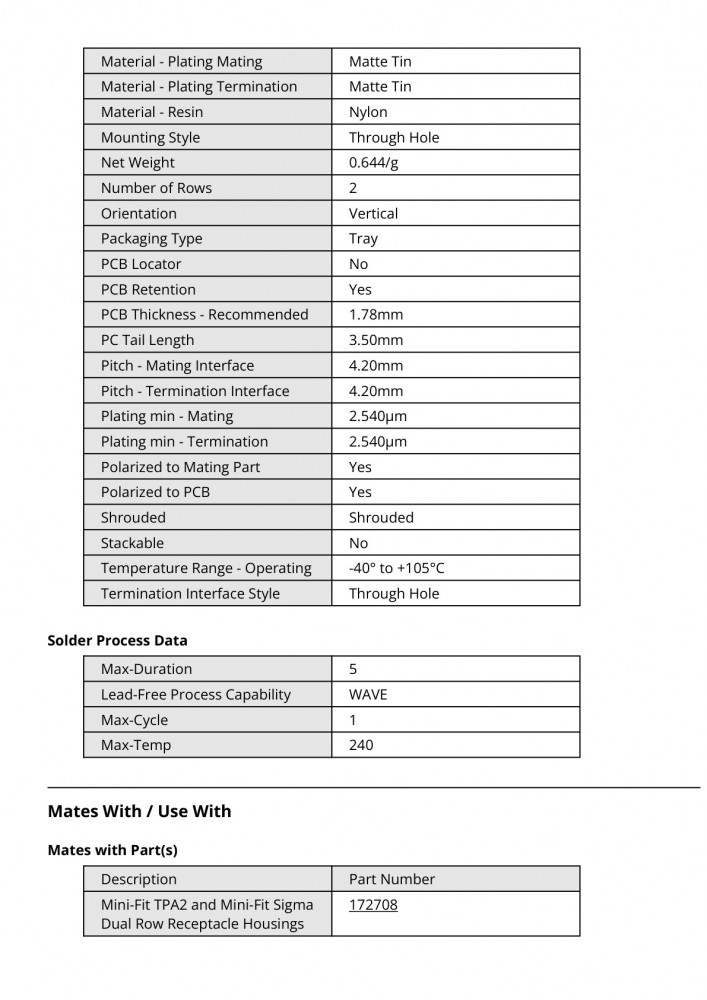MOLEX 434600012 document preview, page 3