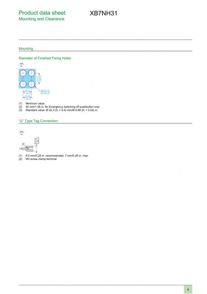 XB7NH31 technical document page 5