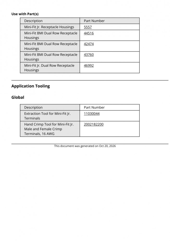 MOLEX MINI-FIT specification reference page 3
