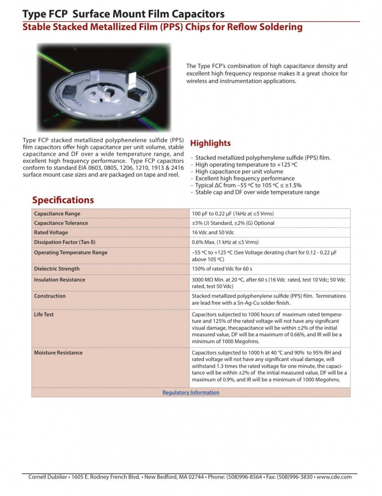 FCP datasheet page 1