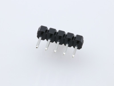2.54mm Pitch Header, Dual Body, Dual Row, Right-Angle, Through Hole, 6 Circuits (void at circuit 4), 2.54µm Tin (Sn) Overall Plating, Tube Packaging, Lead-Free