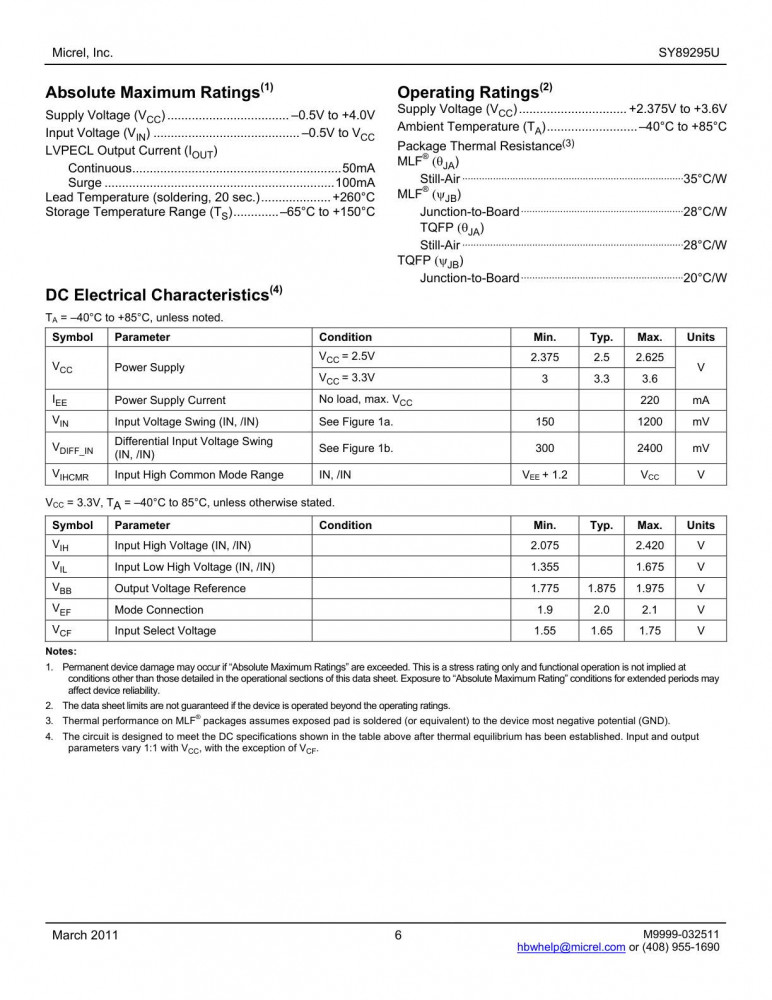 SY89295UMG datasheet page 6