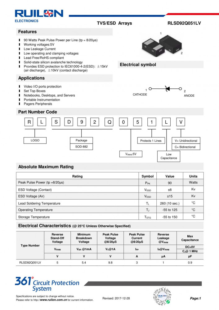 RLSD92Q051LV datasheet page 1