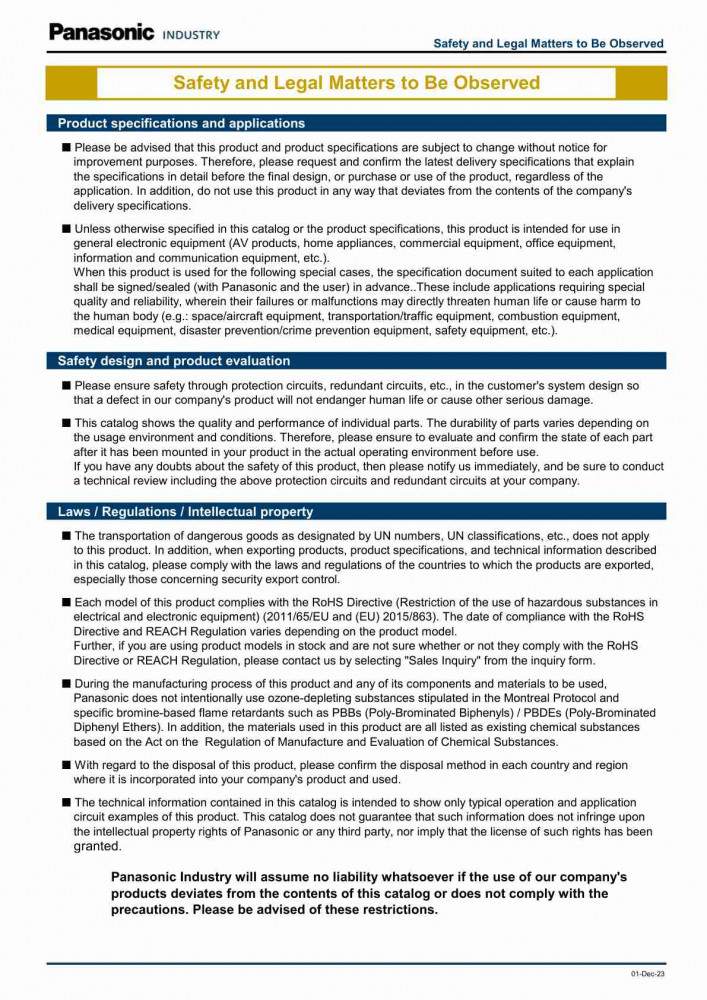 Panasonic TPE series datasheet page 5