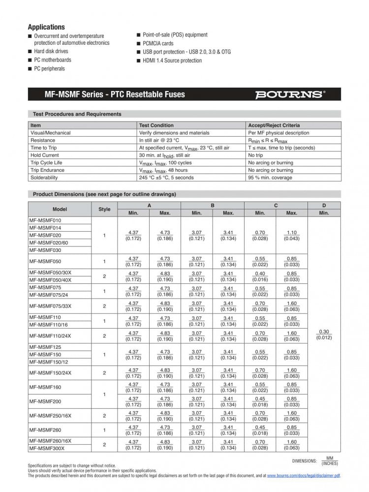 BOURNS MF-MSMF datasheet page 2