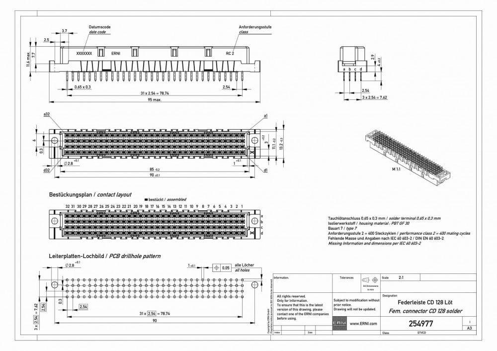 TE Connectivity 254977-E technical drawing