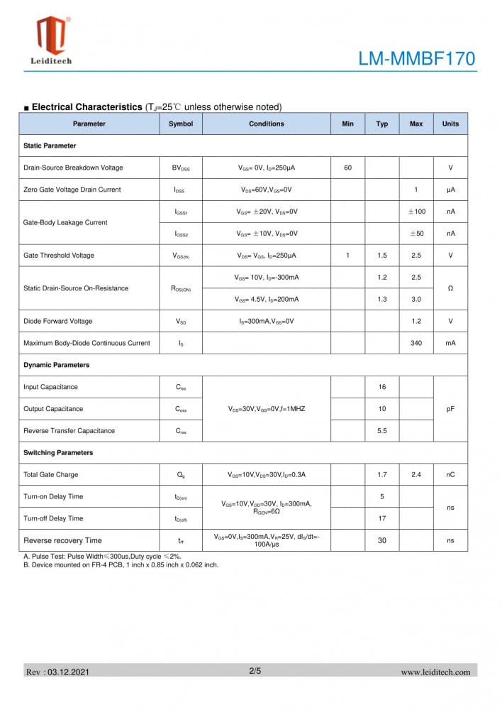 LM-MMBF170 datasheet page 2