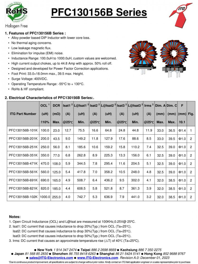 PFC130156B technical document, page 1