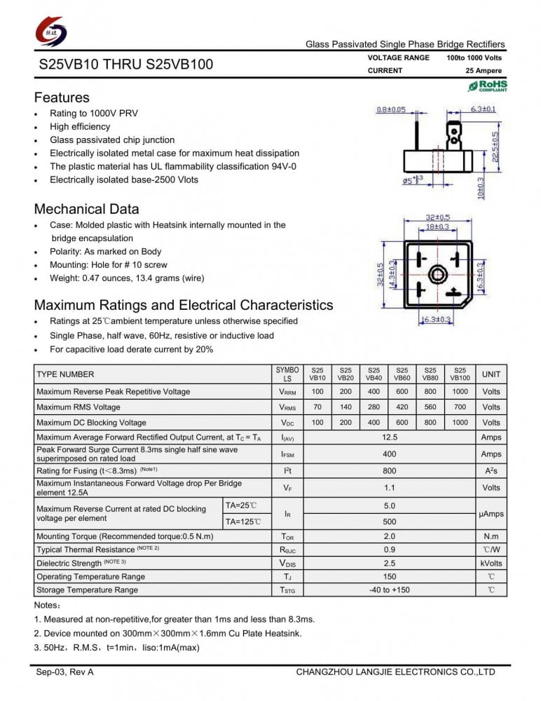 S25VB100 datasheet page 1