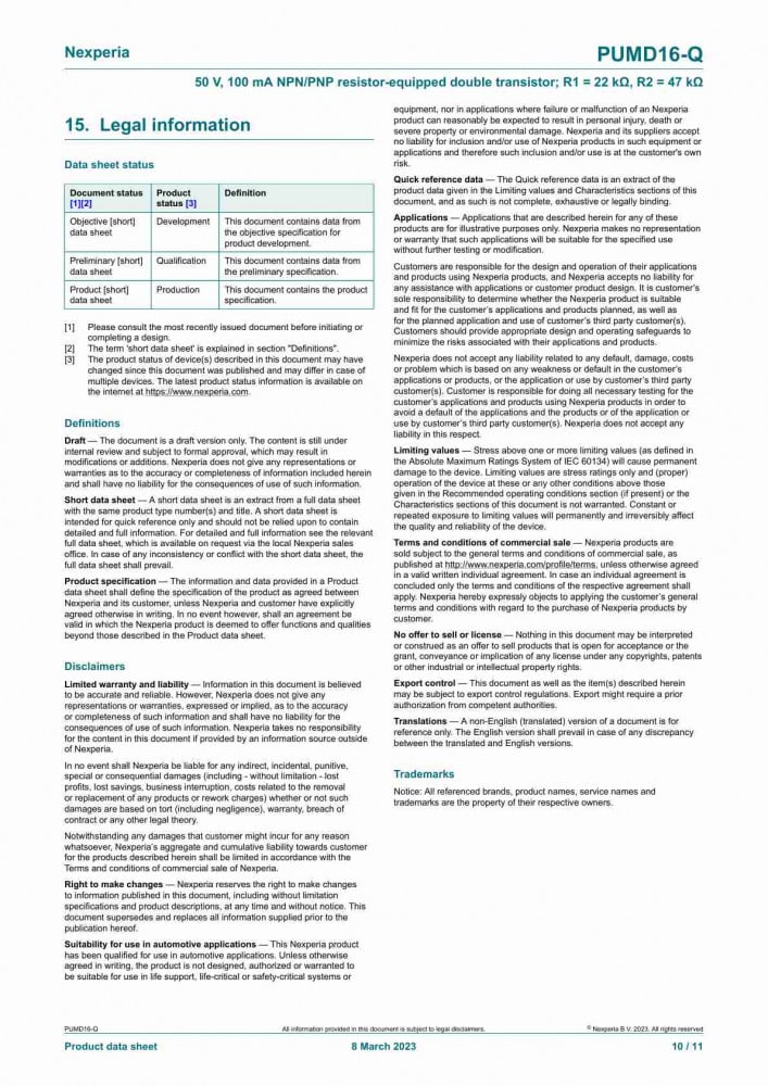 PUMD16-QX datasheet page 10