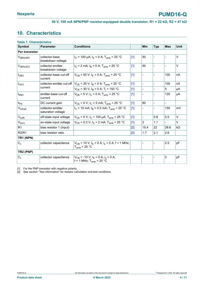 PUMD16-QX datasheet page 4