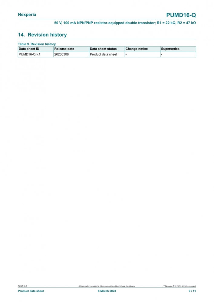PUMD16-QX datasheet page 9