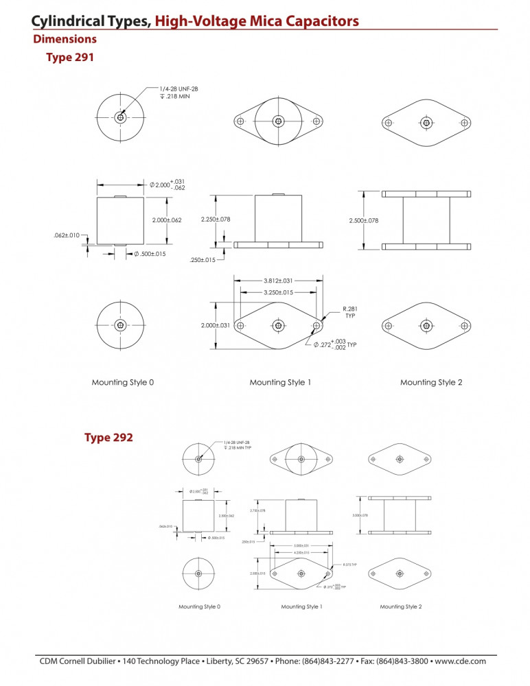 CDE mica capacitor datasheet page 7