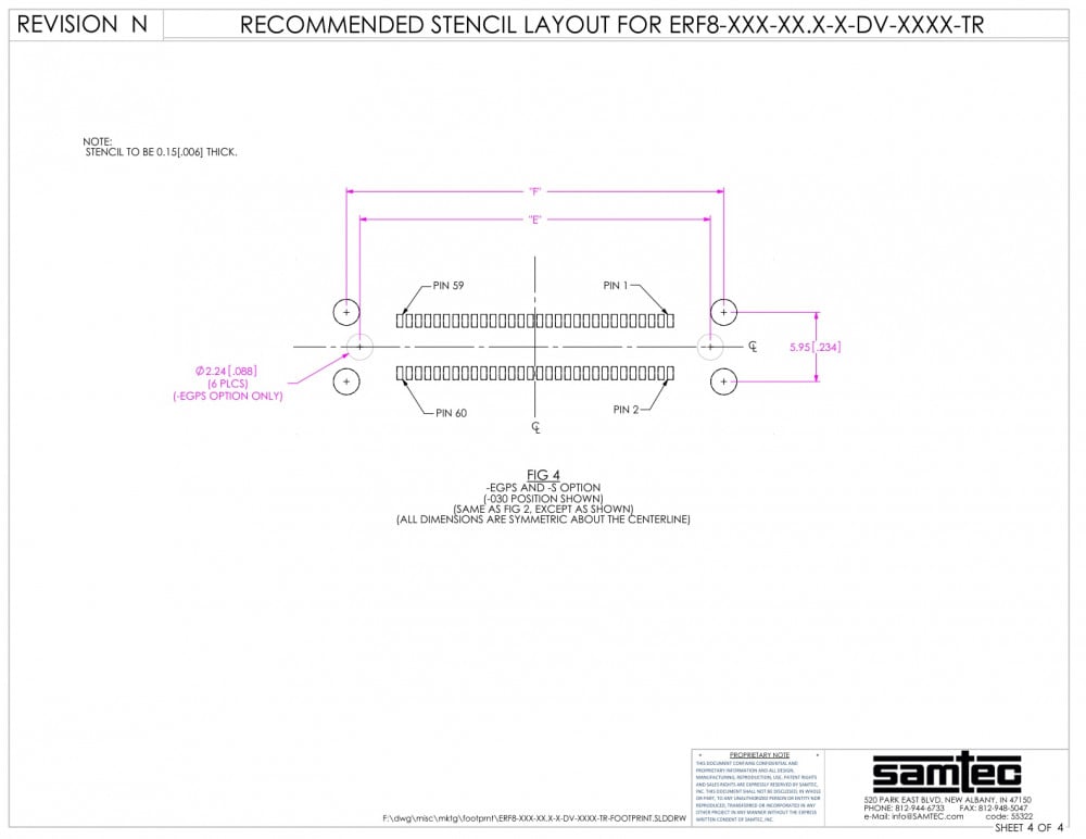 Samtec ERF8 dimensional drawing page 4