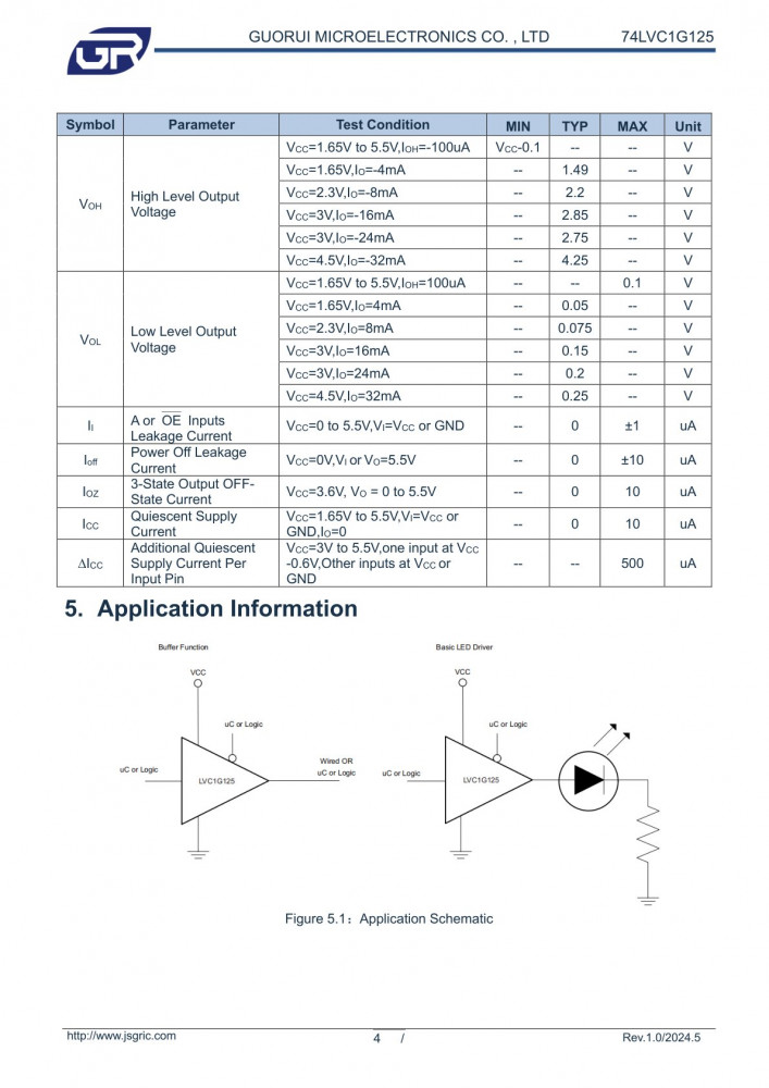 74LVC1G125 document page 4