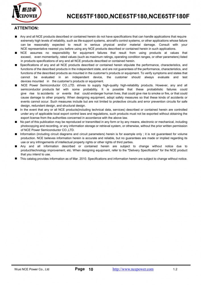 NCE65TF180D datasheet page 10