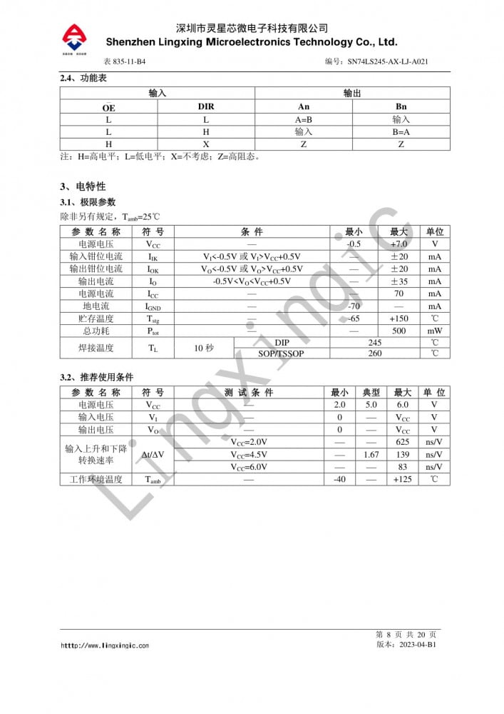 SN74LS245 datasheet page 8