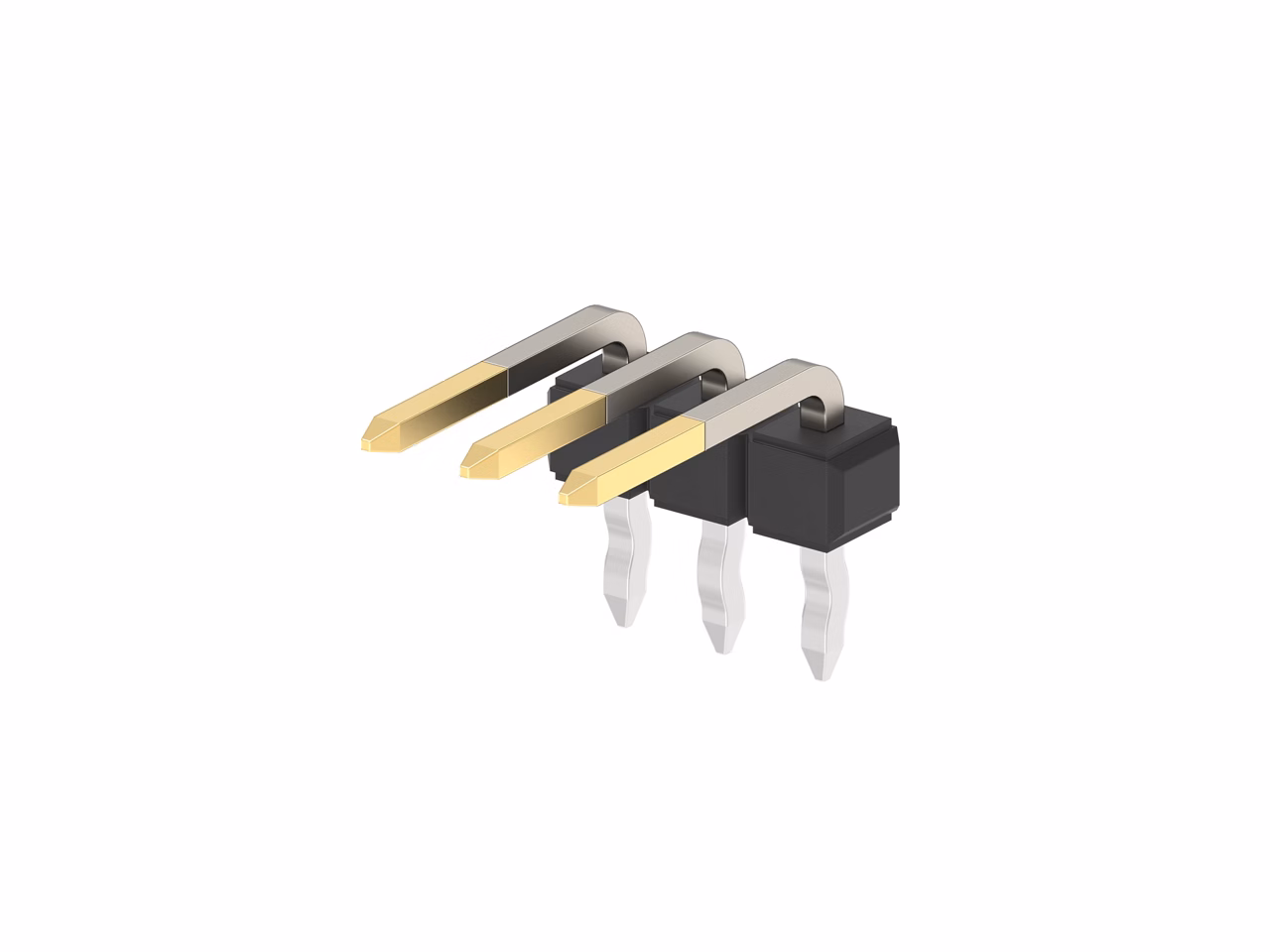KK 254 Breakaway Header, Right-Angle, 3 Circuits, 0.38µm Gold (Au) Plating, Mating Pin Length 9.17mm, with Kinked PC  Tails, Bag for sale