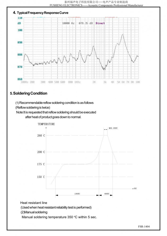 FSR-1404-5V frequency response and soldering