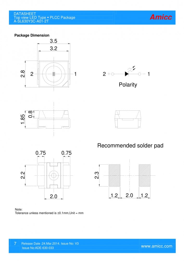 A-SL630Y3C-A01-2T datasheet page 7