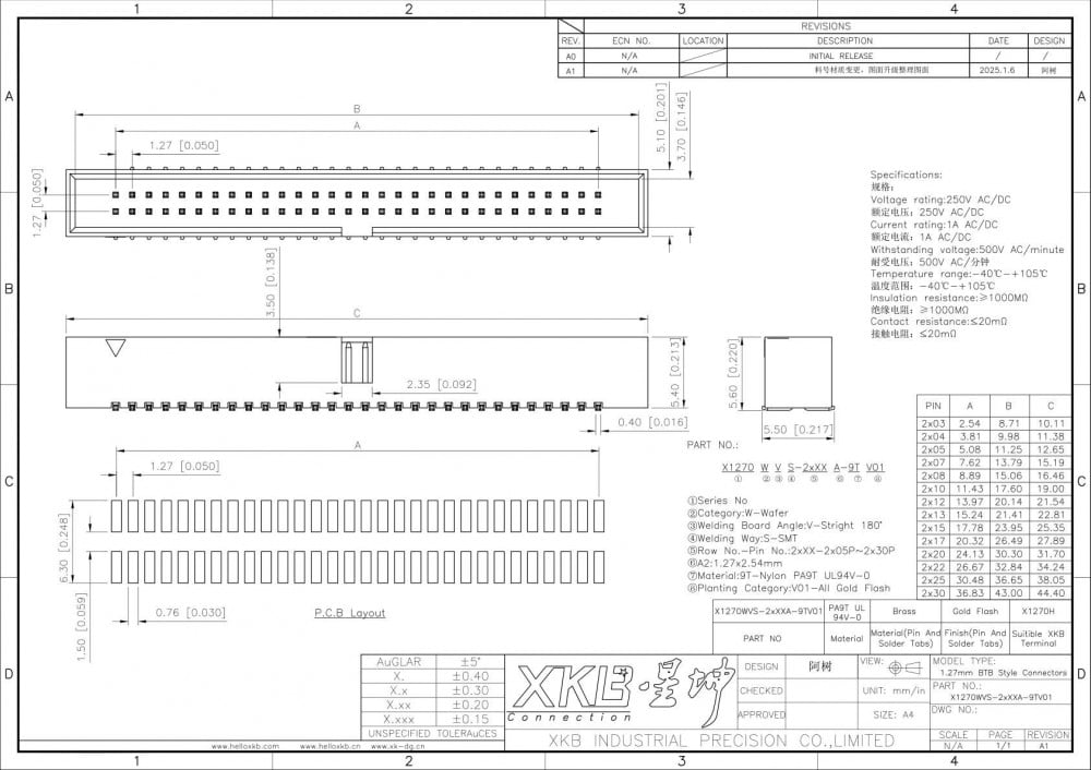 X1270WVS-2x04A-9TV01 technical document page
