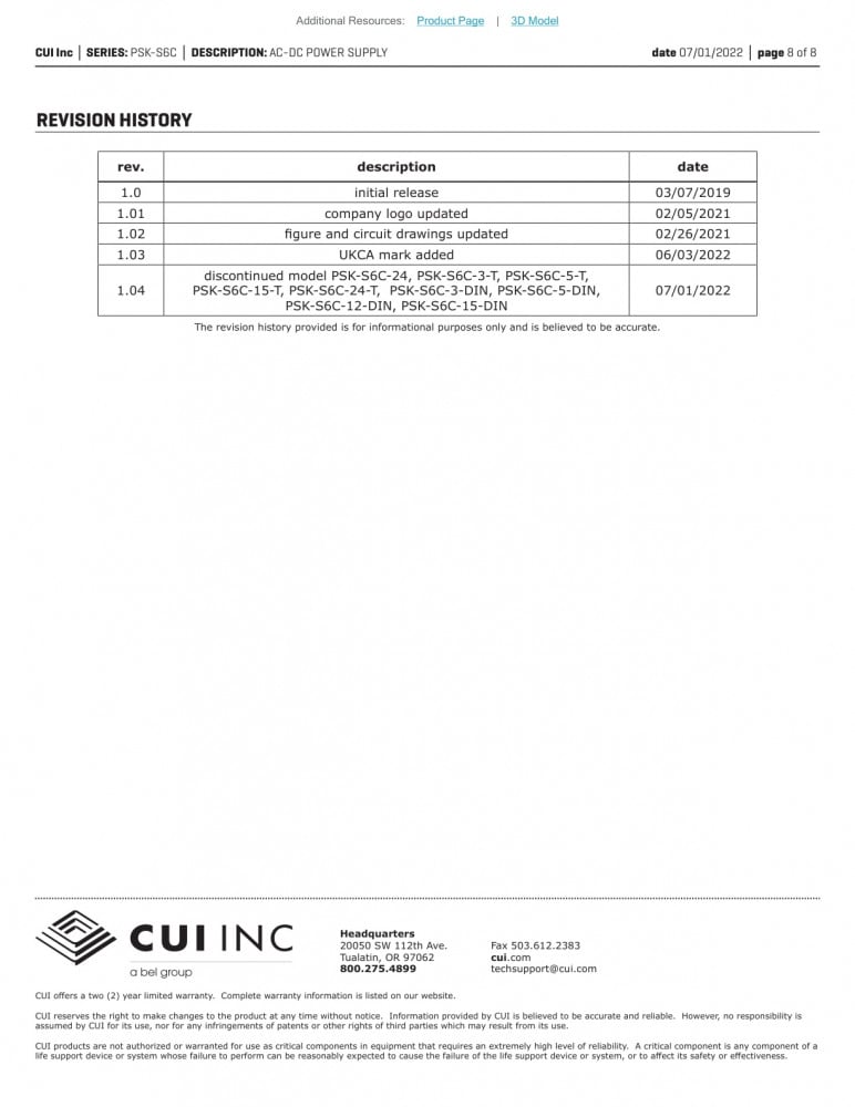 PSK-S6C-24 datasheet page 8