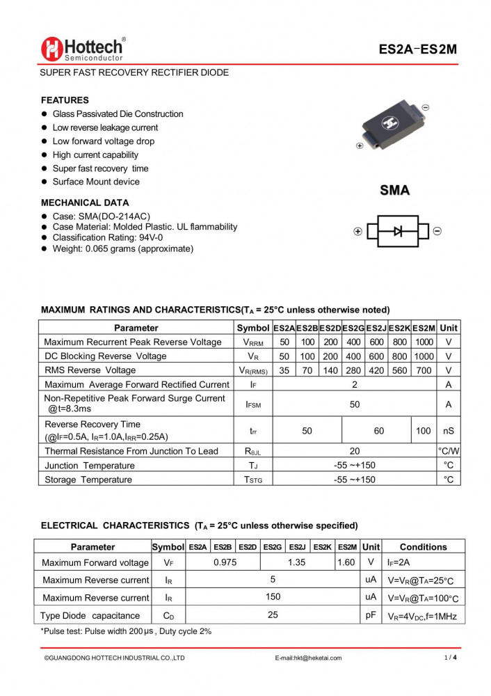 ES2D datasheet page 1