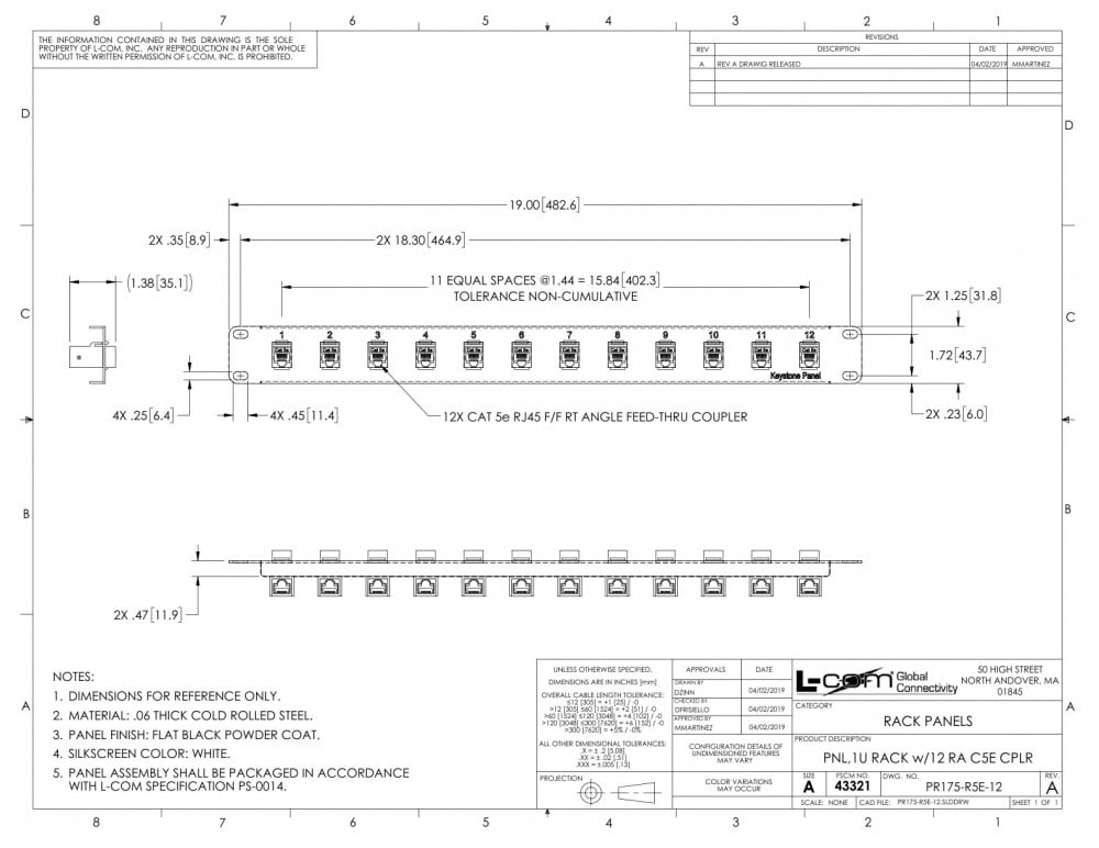 PR175-R5E-12 technical document page