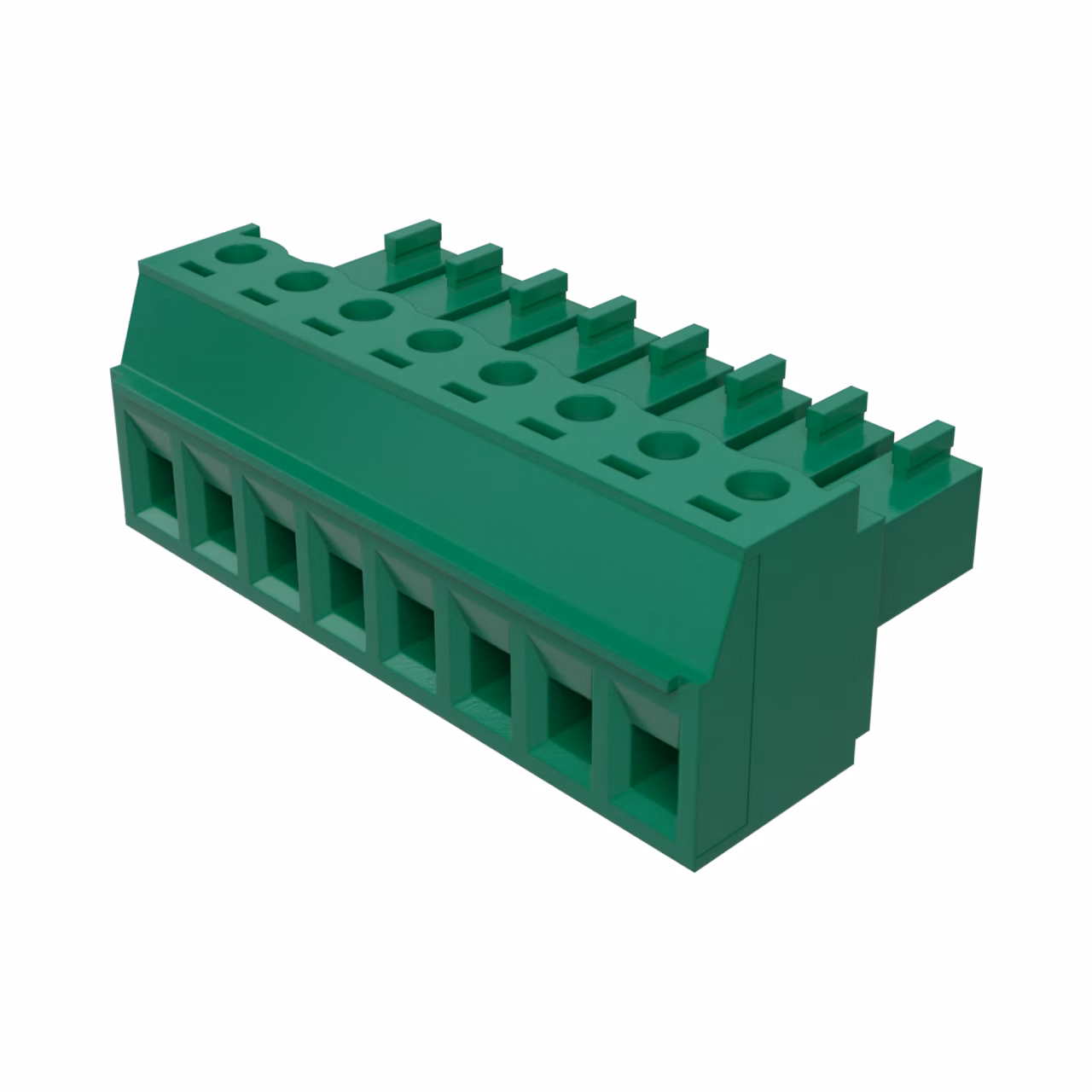 3.81mm Pitch Eurostyle Horizontal Plug, with Standard Imprinting, Green Housing, Gold (Au) Plated, 8 Circuits for sale