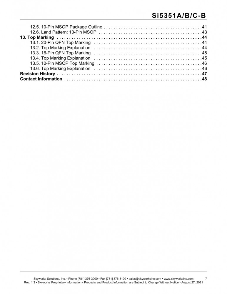 SI5351 datasheet page 7