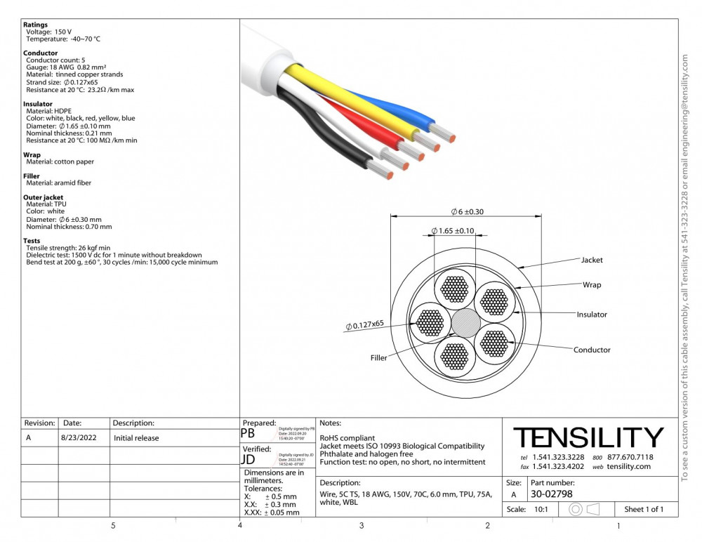 Tensility International 30-02798 cable drawing