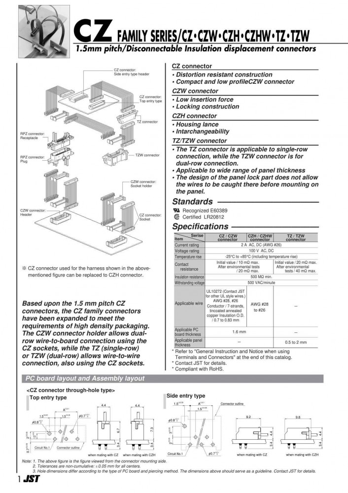 JST CZ family catalog page 1