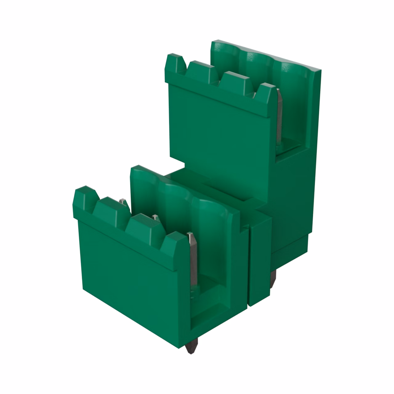 5.00mm Pitch Eurostyle Vertical Dual Level PCB Header, Open Ends, Green Housing, 6 Circuits for sale