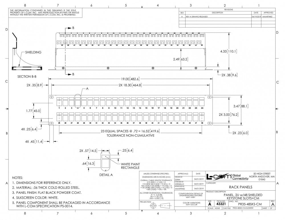 PR35-48SKS-CM technical document page