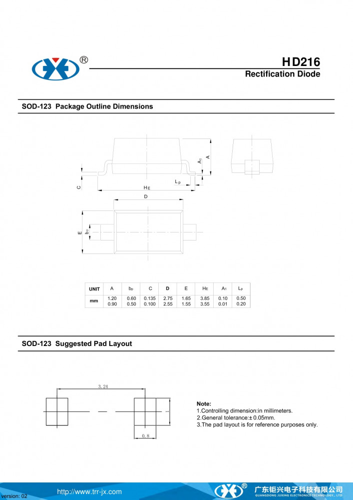 JUXING HD216 datasheet page 3