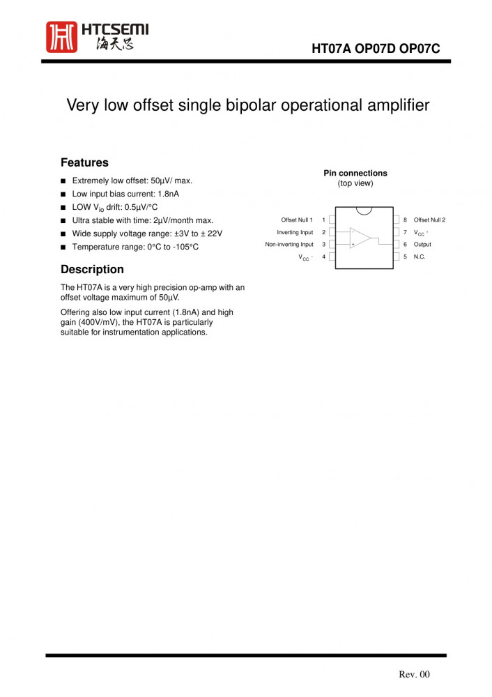 HT07ARZ datasheet page 1