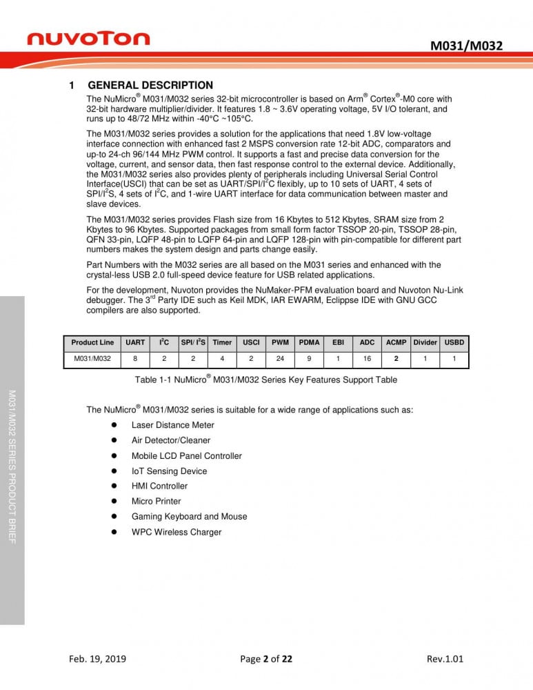 M031 M032 product brief page 2
