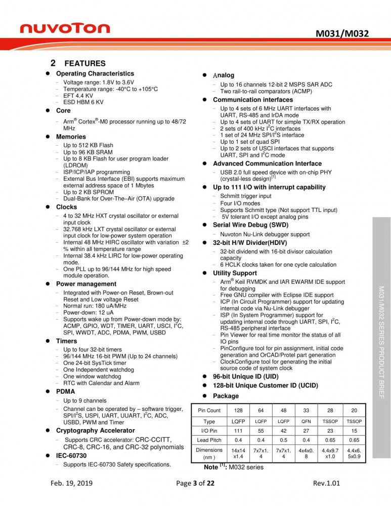 M031 M032 product brief page 3
