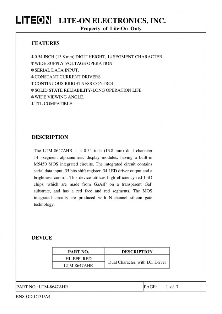 LTM-8647AHR datasheet page 2
