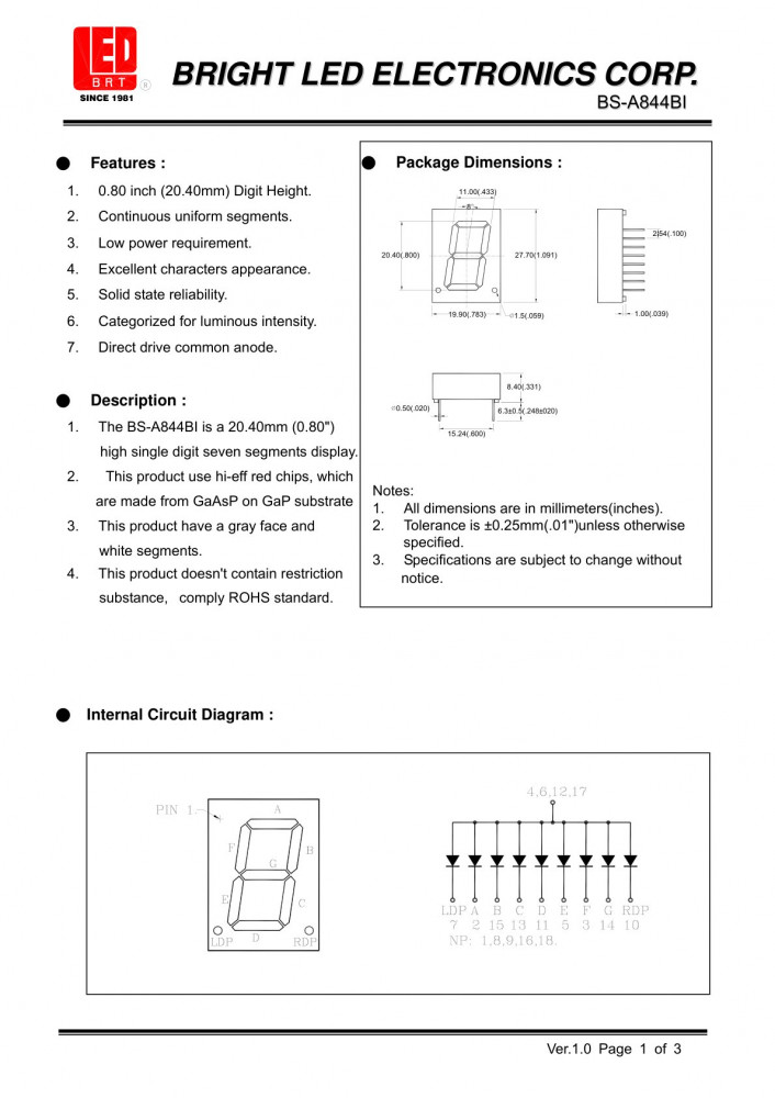 BS-A844BI technical document page 1