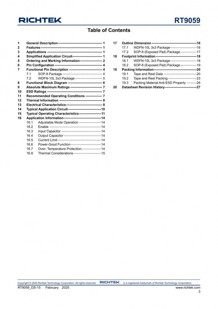 RT9059 datasheet page 3