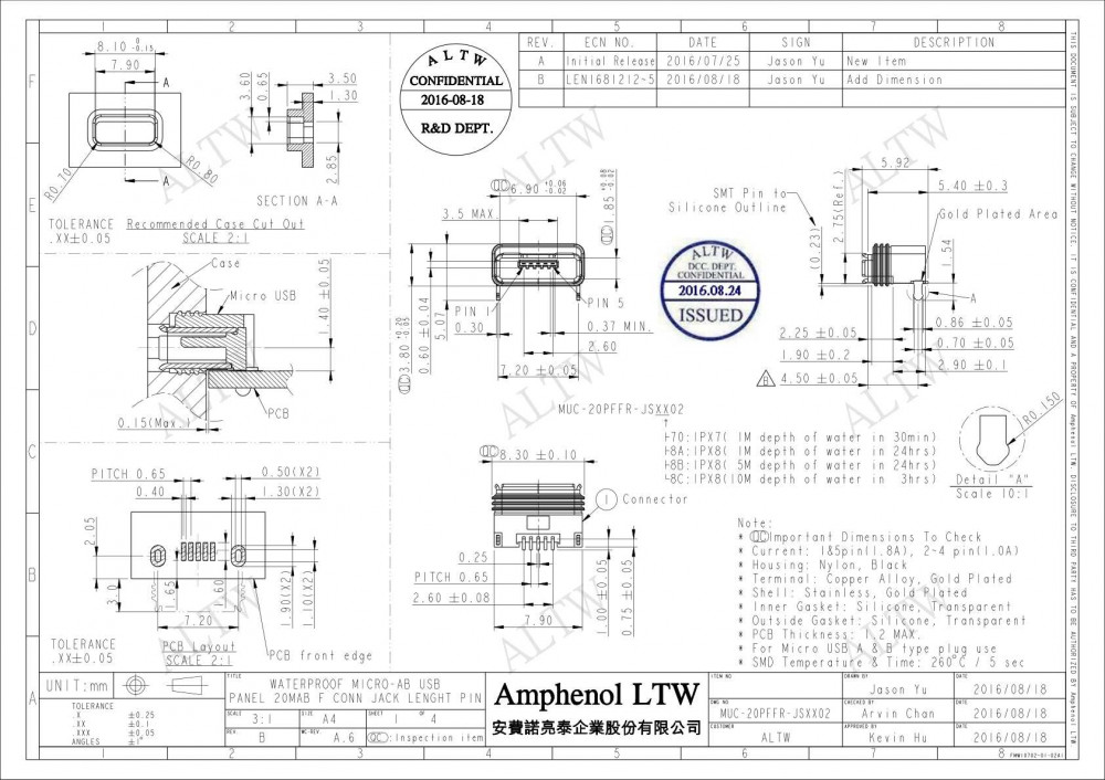 MUC-20PFFR-JS8A02 drawing sheet 1