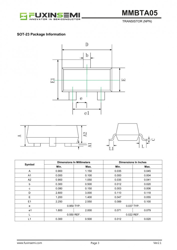MMBTA05 datasheet page 3
