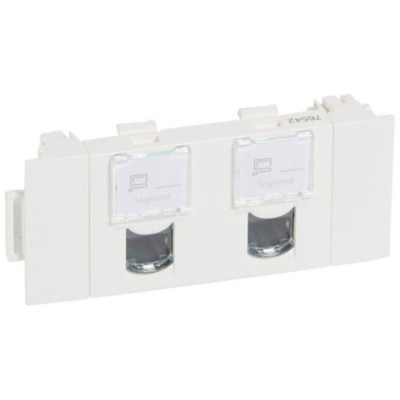 Mosaic™ - Double RJ 45 socket category 5e FTP Soluclip accessory 3 modules white for sale