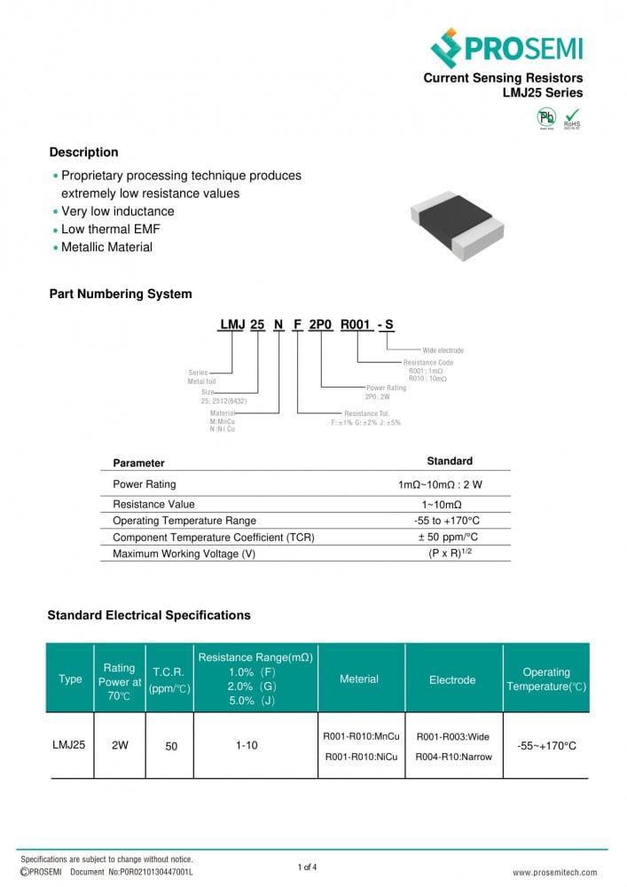 LMJ25 series technical document page 1