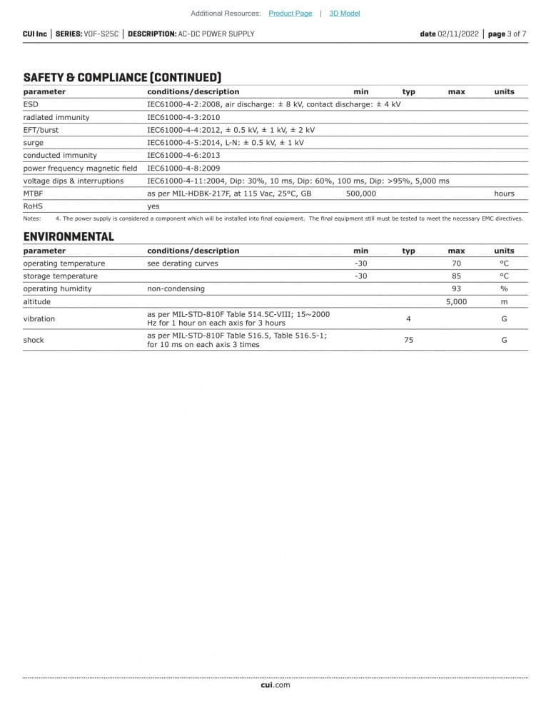 VOF-S25C-36 datasheet page 3