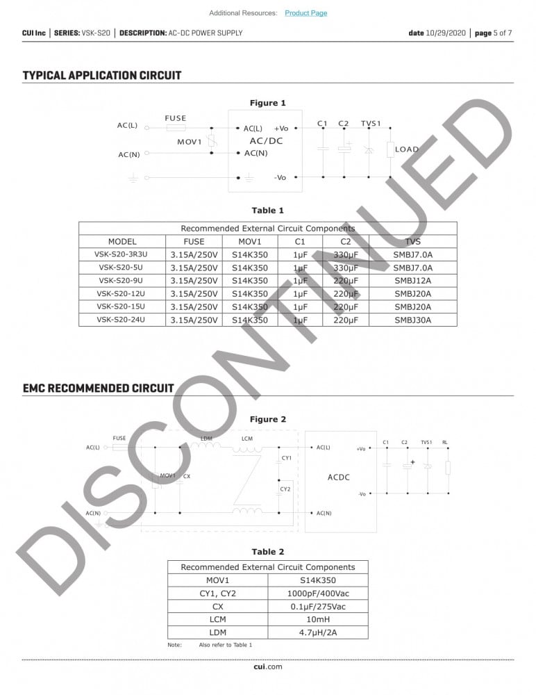 VSK-S20 datasheet page 5