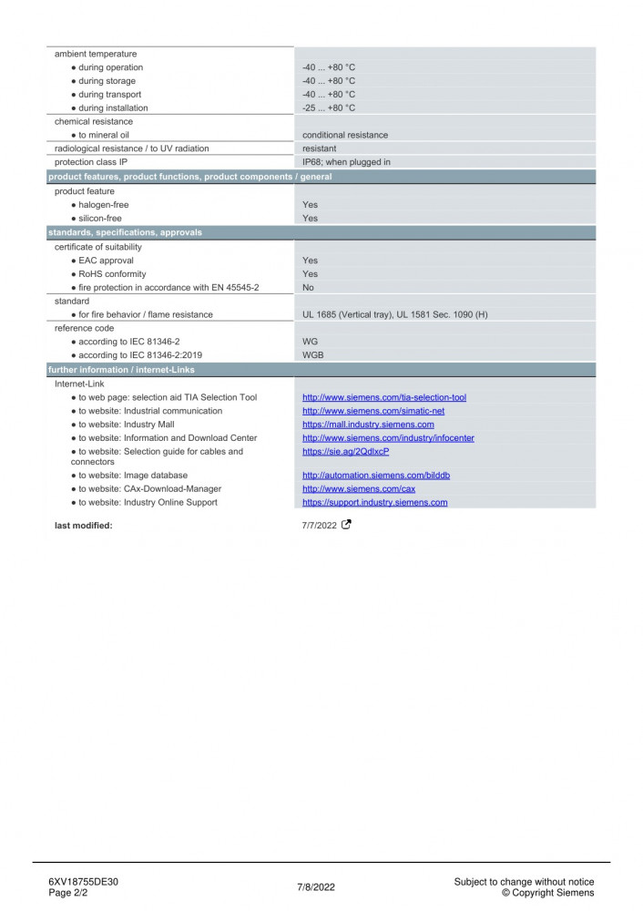 6XV18755DE30 technical document page 2