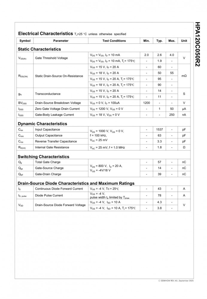 HPA120C050R2 datasheet page 2