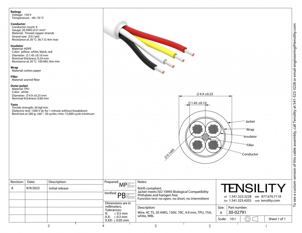 Tensility International 30-02791 product drawing